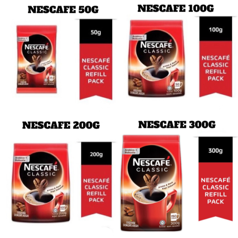 NESCAFE Classic Refill Pack 50g / 100g / 200g / 300g | Shopee Malaysia