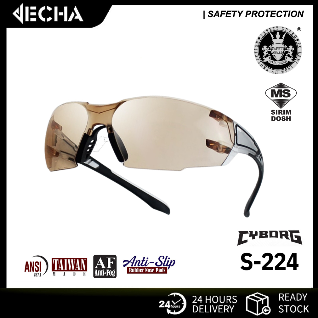 SAFETY GUARD SAFETY GLASSES S-224 (SIRIM) - 100% UV & IMPACT PROTECTION ...