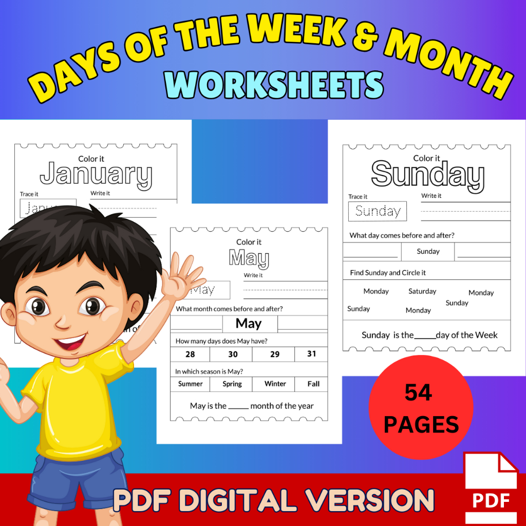 [PDF] Learn Days Of The Week And Month Worksheets For Kids Belajar ...