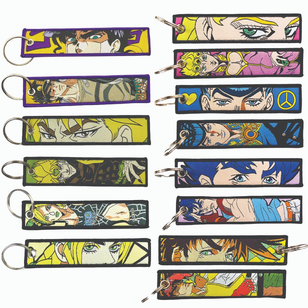 JoJo's Bizarre Adventure Anime Keychain Embroidery Keytag Jet Tag Key ...