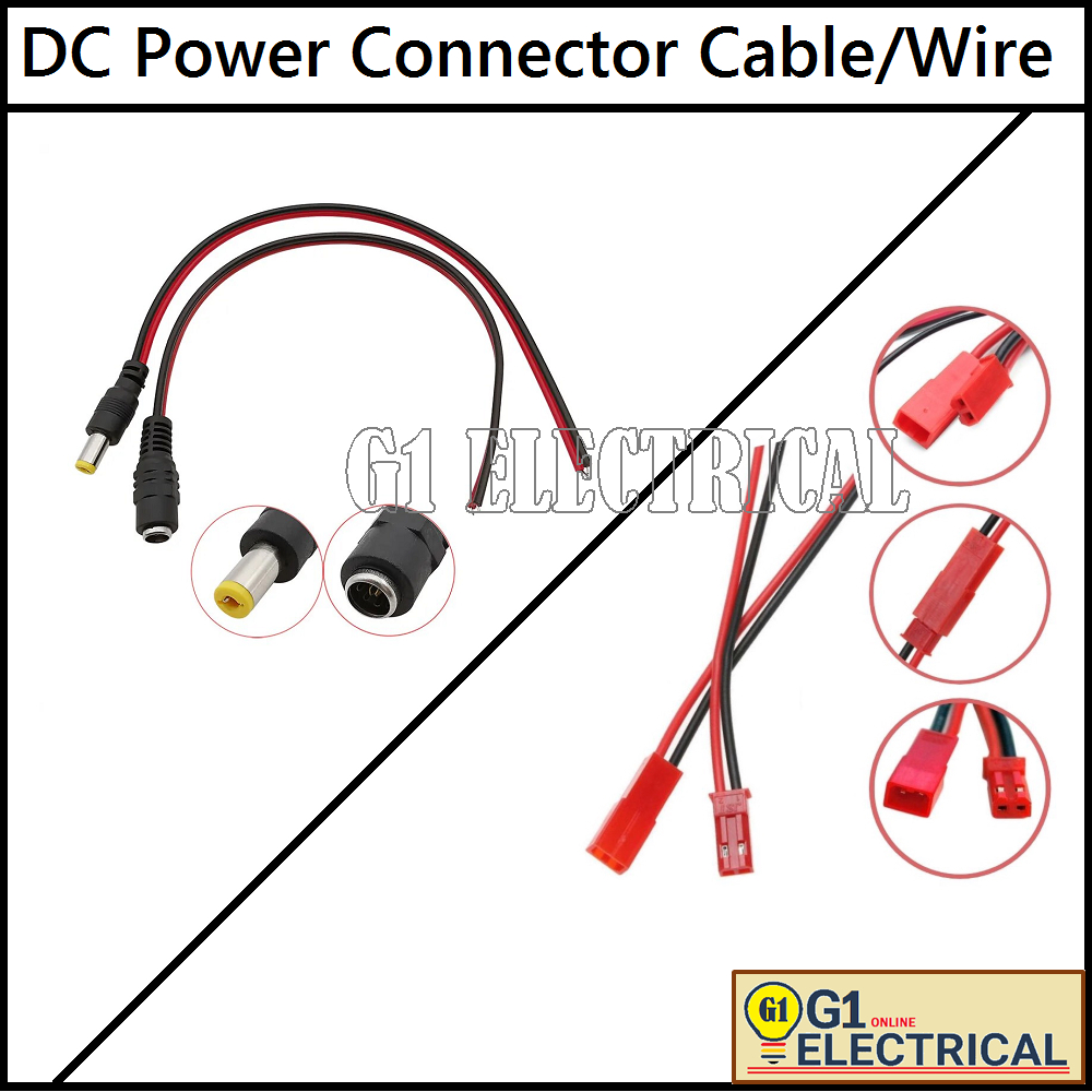 (2pcs 1pair) DC power jack cable and JST cable connector/ 2pin plugging ...
