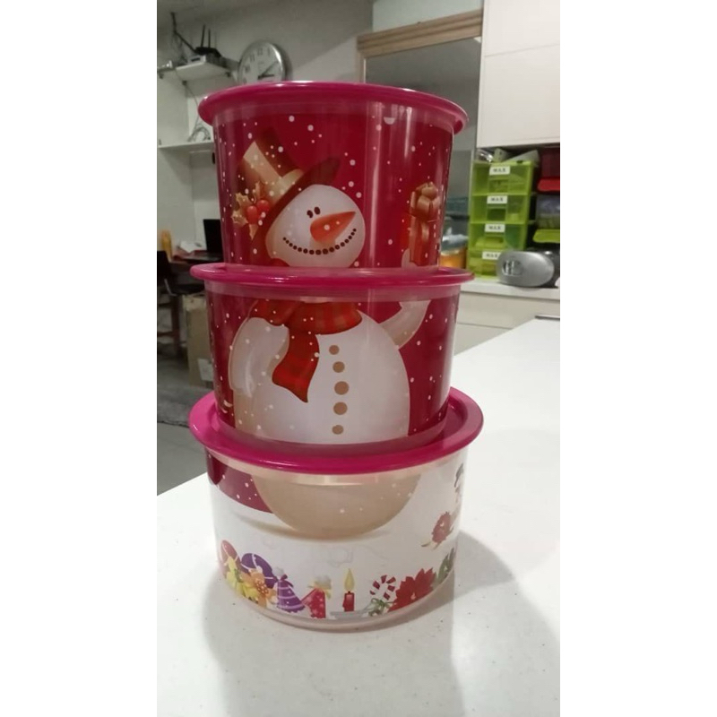 Tupperware Santa Claus Christmas set (3pcs) | Shopee Malaysia