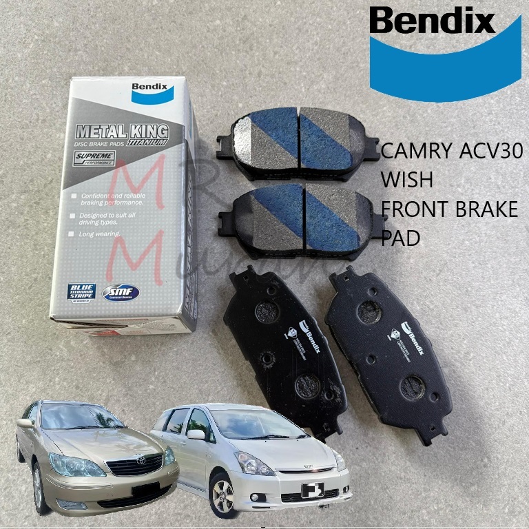 Original Bendix DB1462 Toyota camry ACV30, Wish ZNE10 old Front disc pad brake pad Metal King ...