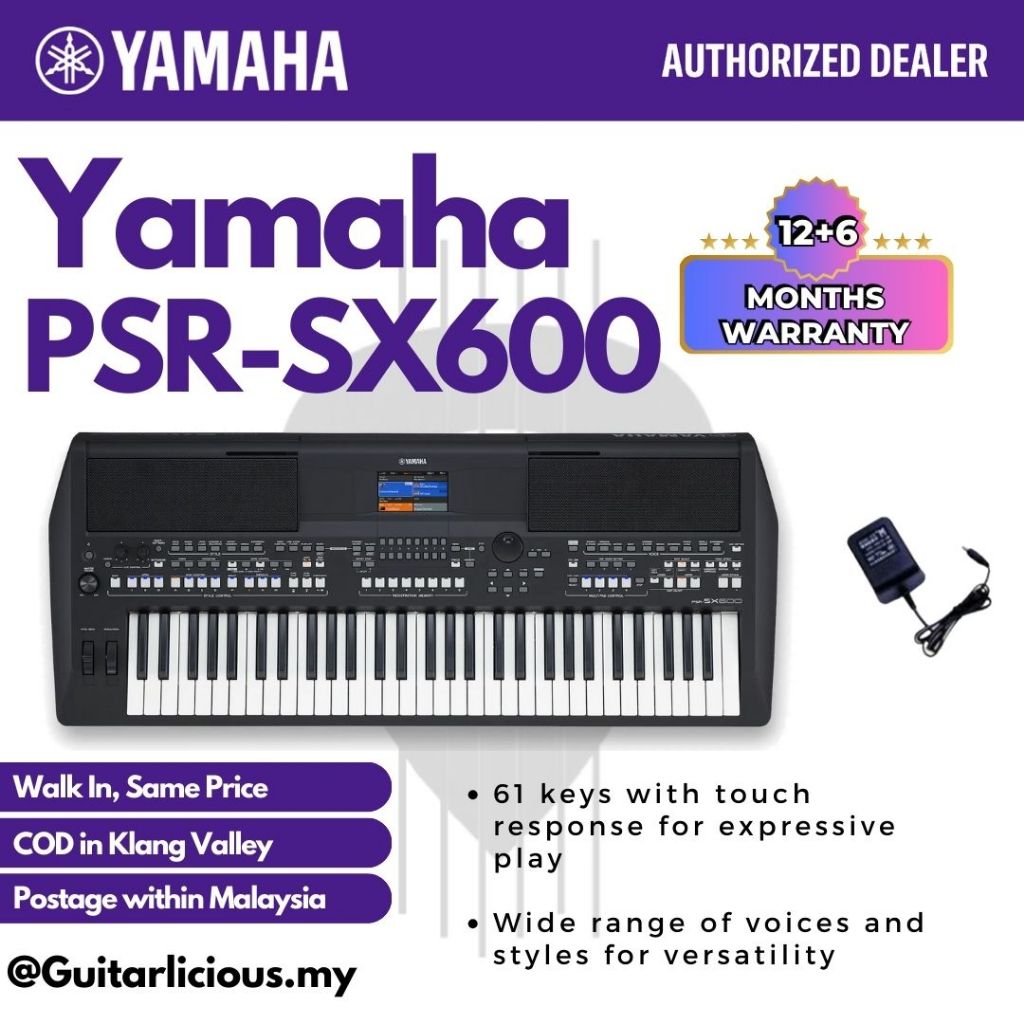 Yamaha PSR-SX600 61 Key Arranger Workstation Keyboard - ( PSRSX600 PSR ...