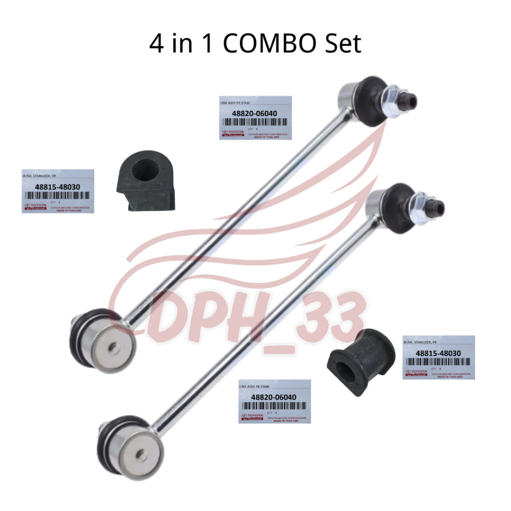 [4 in 1 COMBO SET] Front Stabilizer Link / Bush - Toyota Harrier (2004 ...