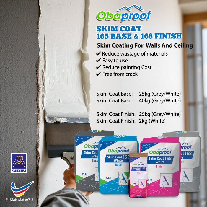 OBAPROOF 2/25/40KG SKIM COAT 165 BASE / SKIM COAT 168 FINISH COATING ...
