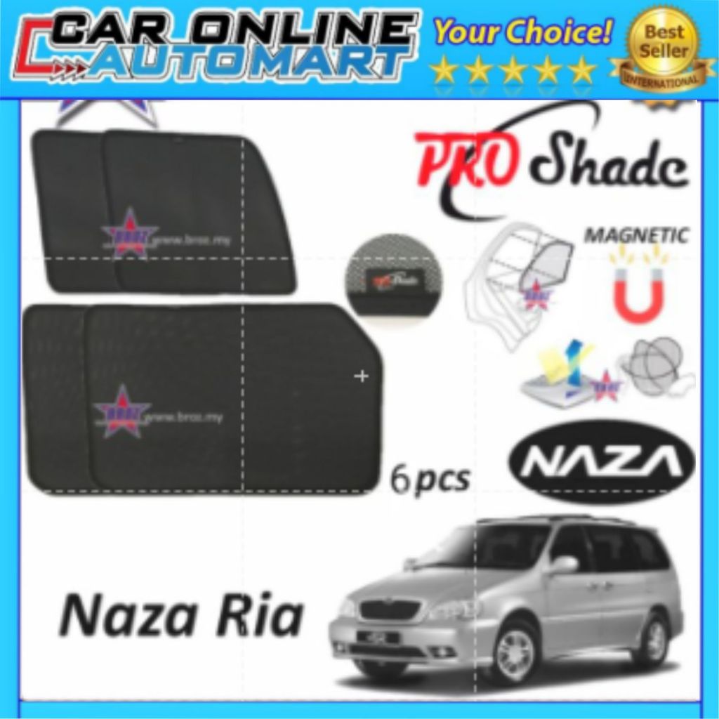 NAZA RIA CarFit Magnetic Custom Fit OEM Sunshades for Side / Rear ...