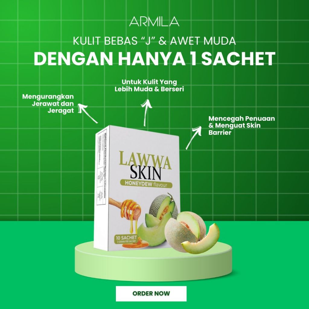 KAK ELL HQ | LAWWA SKIN HONEY DEW | 1 BOX 10 SACHET | SKIN REPAIRING ...