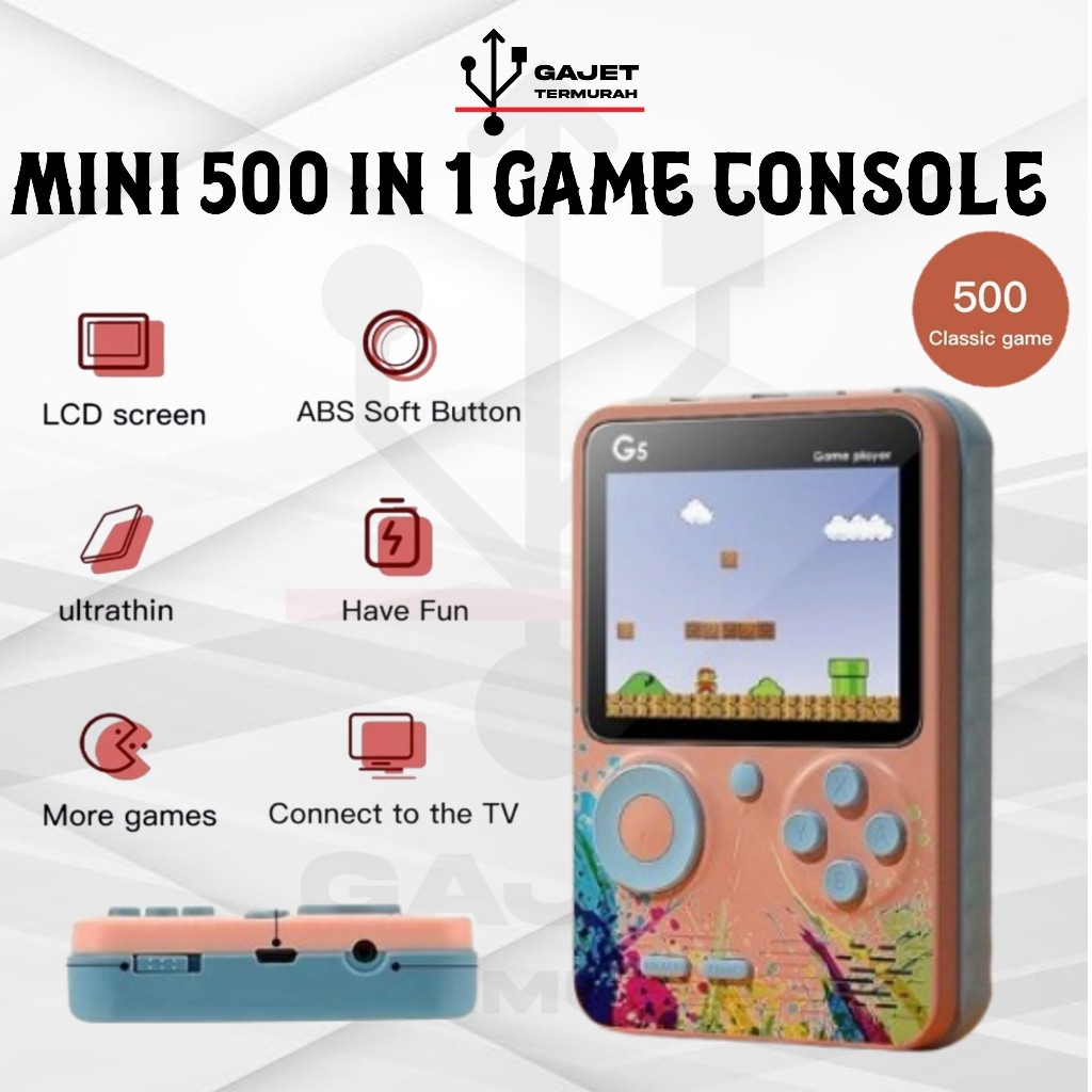 Mini 500 Game in 1 Game Console Retro FC Handheld Gameboy 128Mb Memory ...