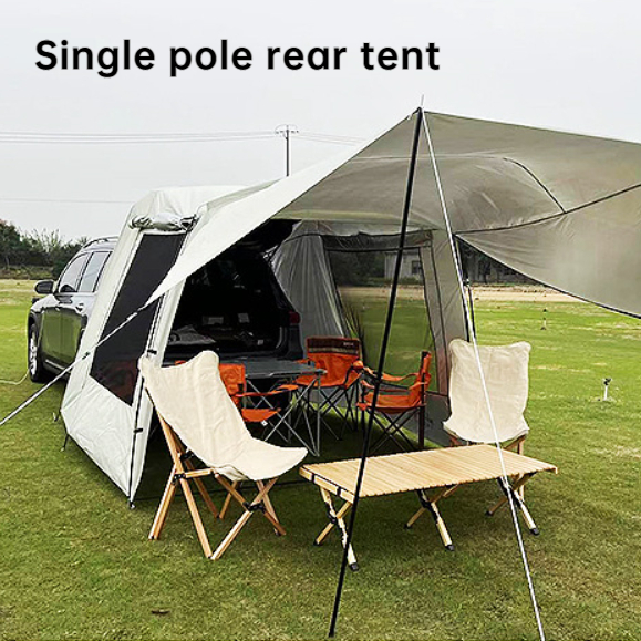 Single pole car tail tent outdoor camping barbecue tent rainproof ...