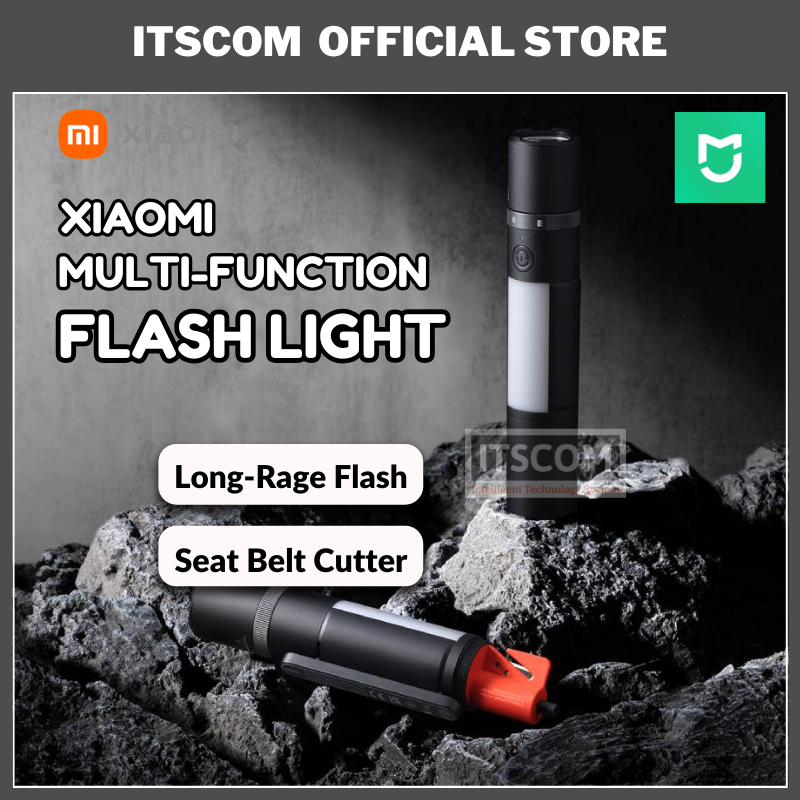 Xiaomi Multi-Functional Flashlight | Ultra-long lighting range | Seat belt cutter | Flashing ...