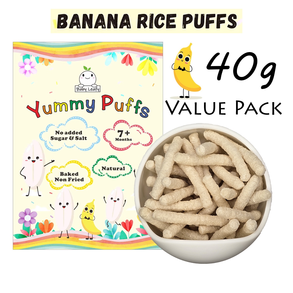 [Baby Leafy] Yummy Puffs Banana Exp. 10/2025 Rice Stick 40g 7m+ (No ...