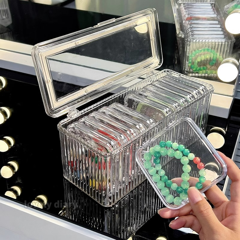 Beads Bracelet Storage Box Organizer Display Transparent Large Capacity ...