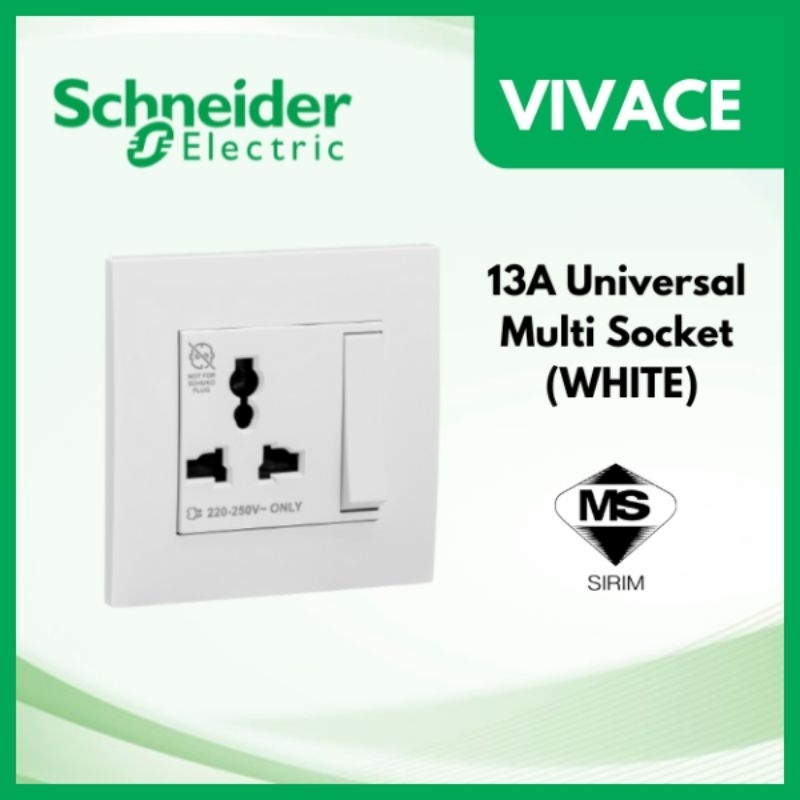 Schneider Vivace 13A Universal Multi Switch Socket Outlet (KB113LS ...