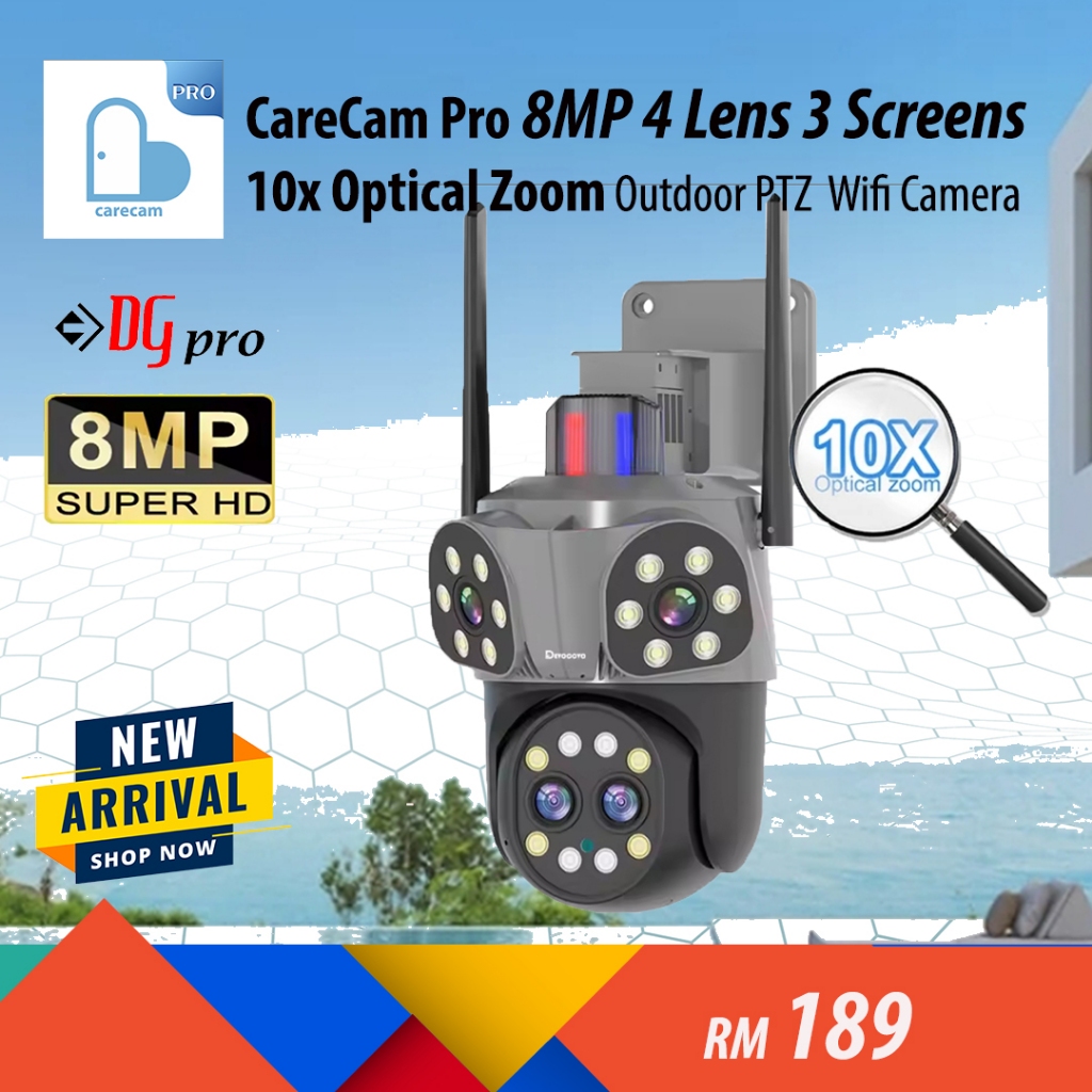[NEW ARRIVAL] Carecam Pro 8MP 4K 10x Optical Zoom 4 Lens 3 Screen Wide ...
