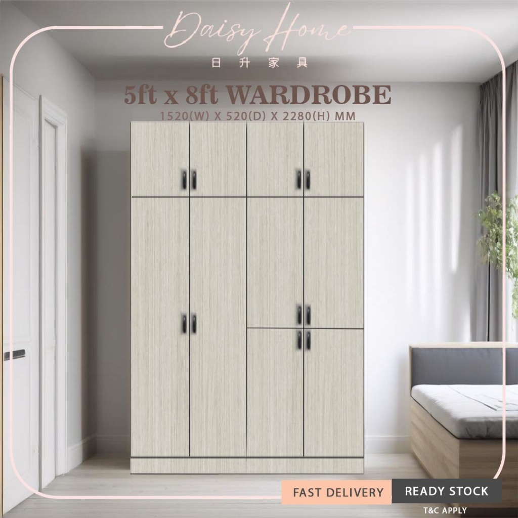 [NEW ARRIVALS] 5ft x 8ft Wardrobe | Closet Storage | Almari 5ft x 8ft ...
