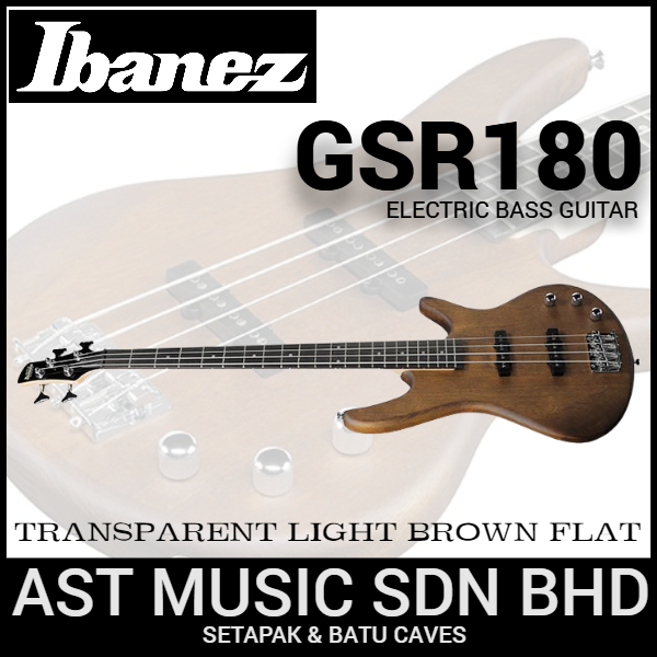 Ibanez GSR-180 Electric Bass Guitar – Transparent Light Brown Flat ...