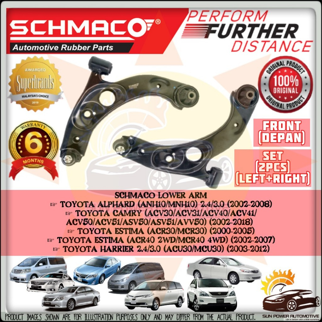 Toyota Camry ACV30 ACV40 ACV50 ASV50 Alphard ANH10 Estima ACR30 Harrier ACU30 SCHMACO LOWER ARM ...