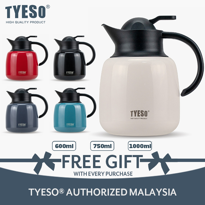TYESO Vacuum Insulated Modern Tea Pot With Filter (600/750/1000ml) TS ...