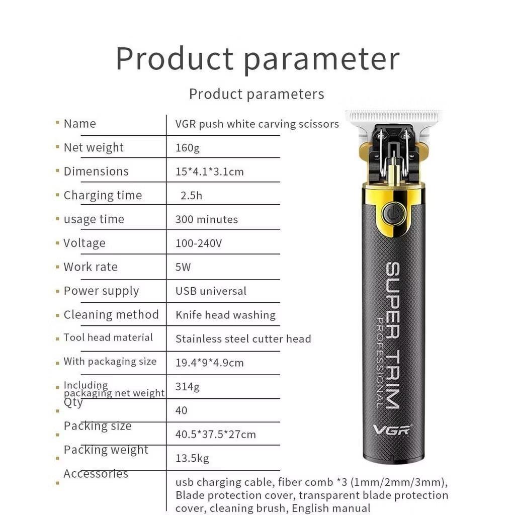 Original VGR V-082 Zero Adjustable Professional Rechargeable Hair Trimmer Hair Cutter Hair ...