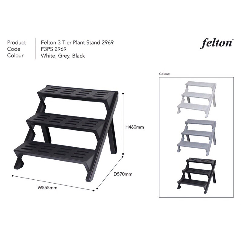 3 Tier Flower Pot Stand（F3PS 2969 ）Felton Flower Tray Rack / Lapik ...