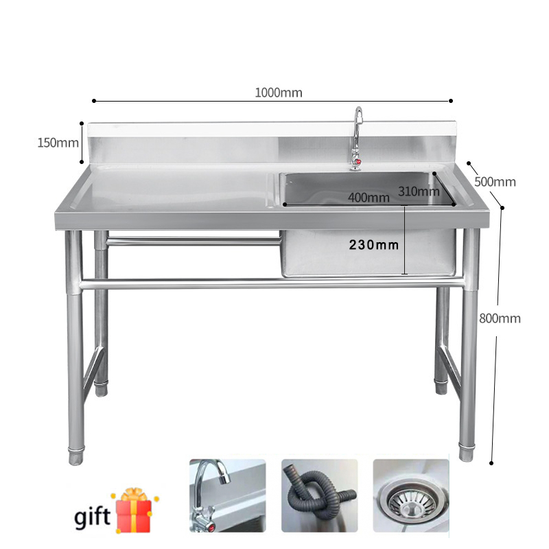 Stainless Steel Single / Double Bowl Sink With Platform Handmade ...