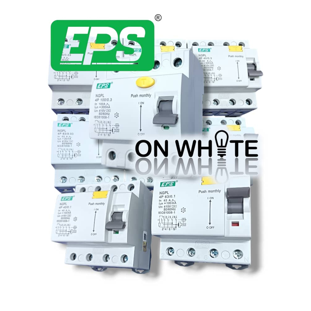 EPS ELCB 4POLE 3PHASE ( 40A / 63A / 100A ) 30mA / 100mA / 300mA ...
