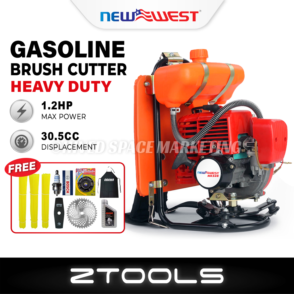 (Premium) NewWest & Ogawa BG328 Heavy Duty Mesin Rumput 2-Stroke Petrol ...