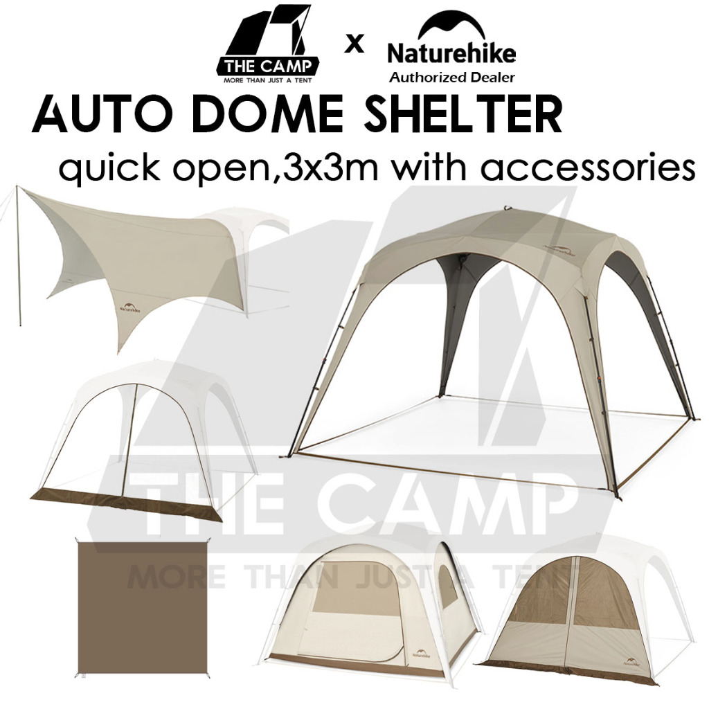 Naturehike Auto Dome Shelter Camping Tarp Inner Tent Extension Flysheet ...