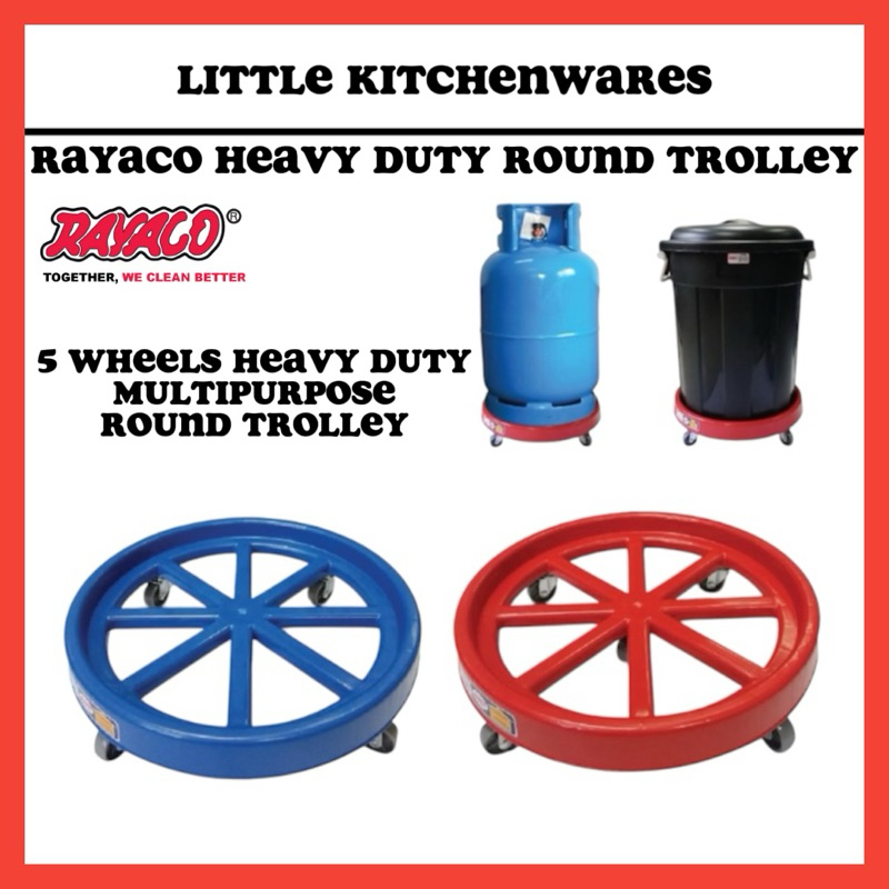 RAYACO 3018 Heavy Duty Multipurpose Round Trolley 5 Wheels Kaki Tong ...