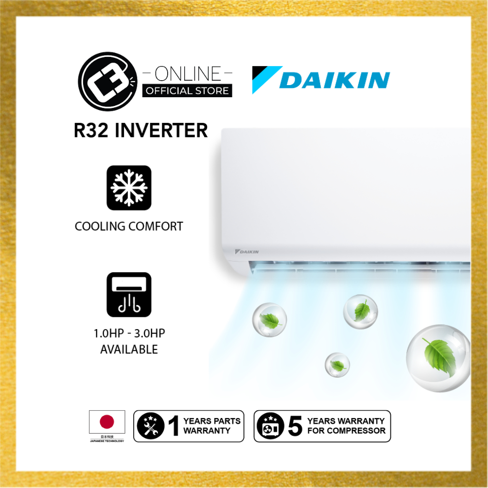 (WEST) Daikin FTKF Wifi Series (1.5HP) Aircond - Inverter Wall Mounted (R32) Air Conditioner ...