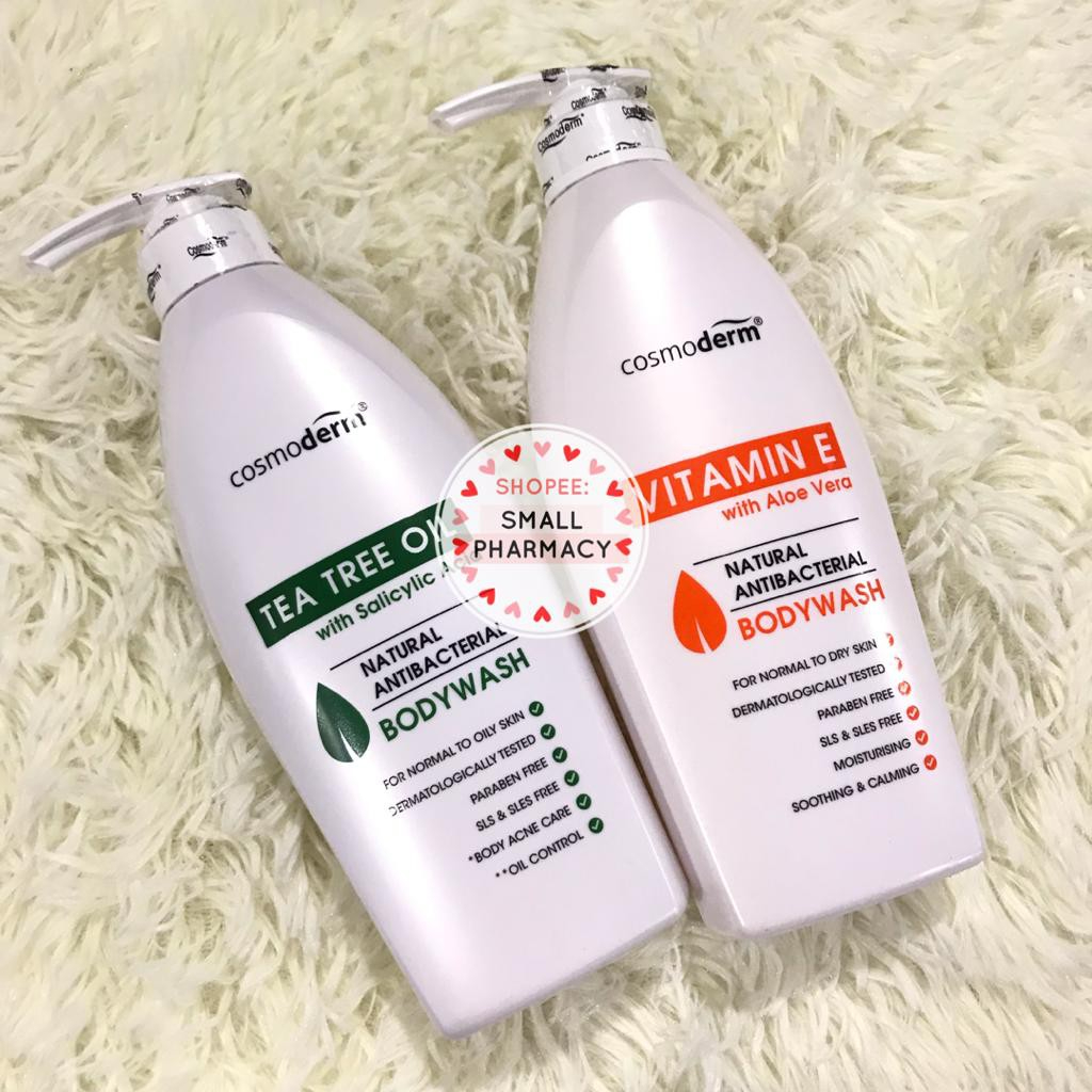 COSMODERM Body Wash 500 mL (Tea Tree Oil + Salicylic Acid / Vitamin E ...