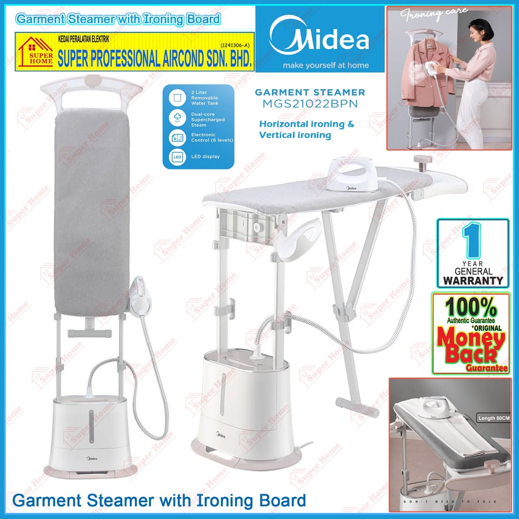 Midea Garment Steamer MGS21022BPN Garment Steamer with Ironing Board ...