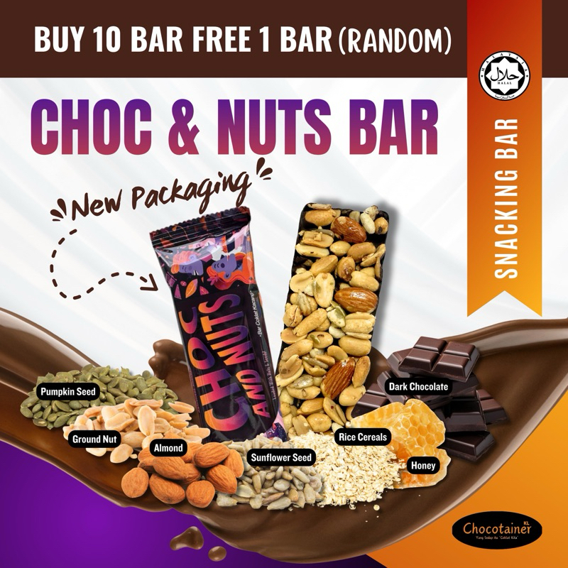 🔥Beli10Free1🔥 (LOOSE/Pcs) CHOCOTAINER CHOCOLATE BAR SNACKING DIET ...