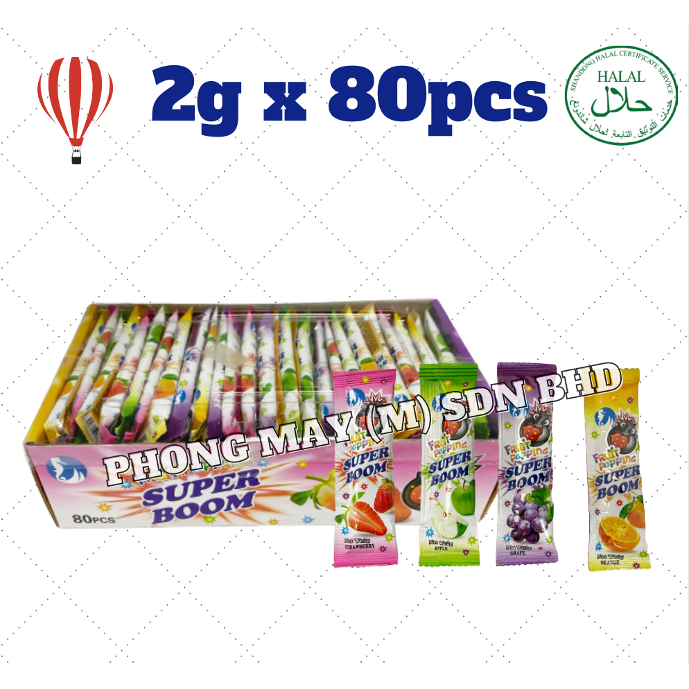 SUPER BOOM POPPING CANDY [80'S] /FRUIT POPPING CANDY / GULA MELETUP ...