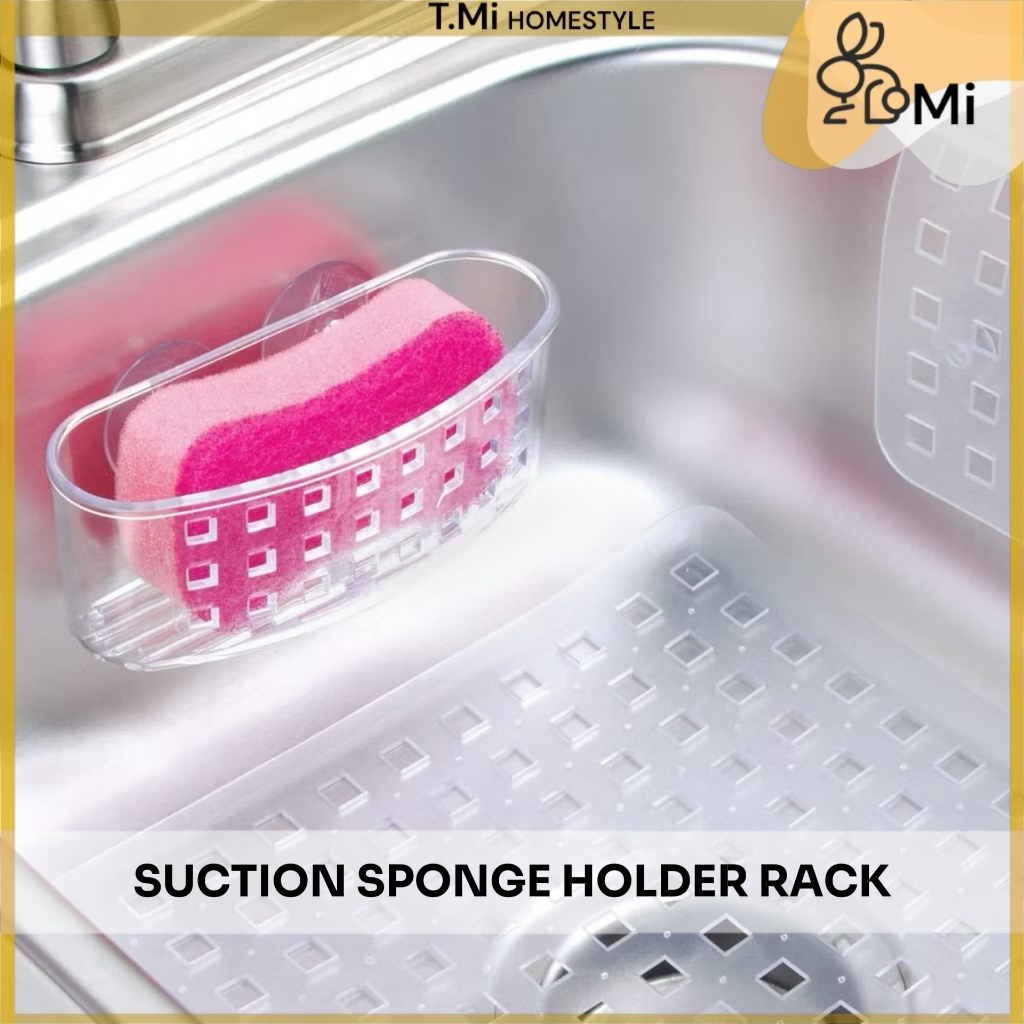 TMi Rack Simple Bathroom Suction Cup Sponge Rack Kitchen Dishwashing ...