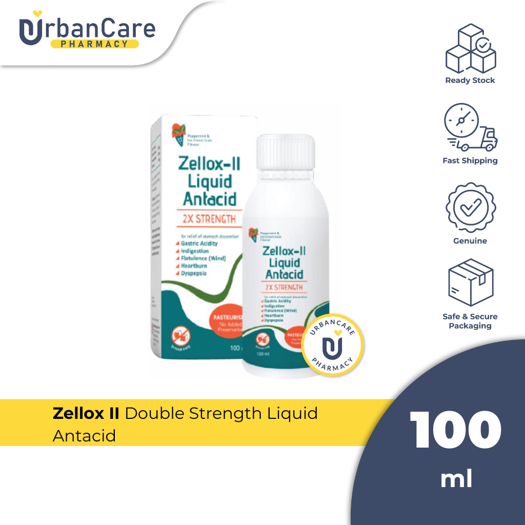 Zellox II Double Strength Liquid Antacid 100ml | Shopee Malaysia