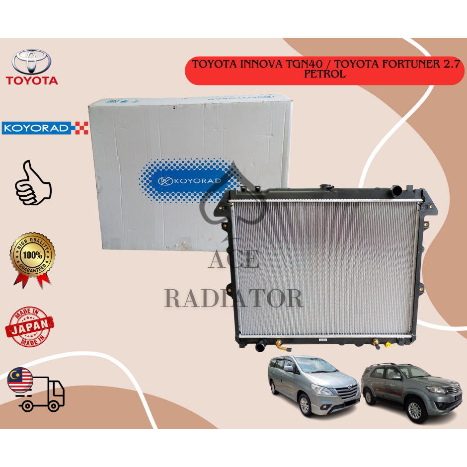 TOYOTA INNOVA TGN40 / FORTUNER TGN51 2.7CC ‘PETROL’ AUTO 2004-2015 1ROW ...