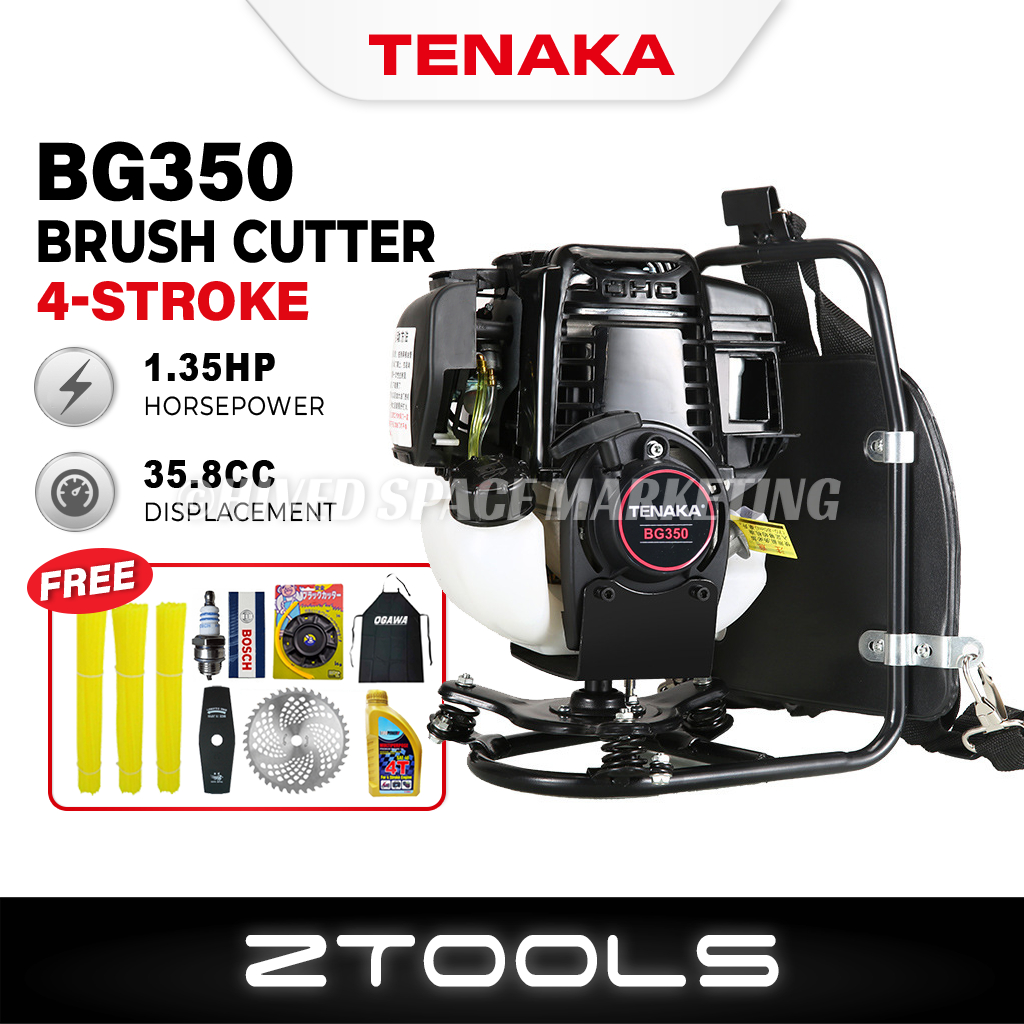 TENAKA Brush Cutter BG350 4-Stroke Petrol Engine Grass Cutter Mesin ...