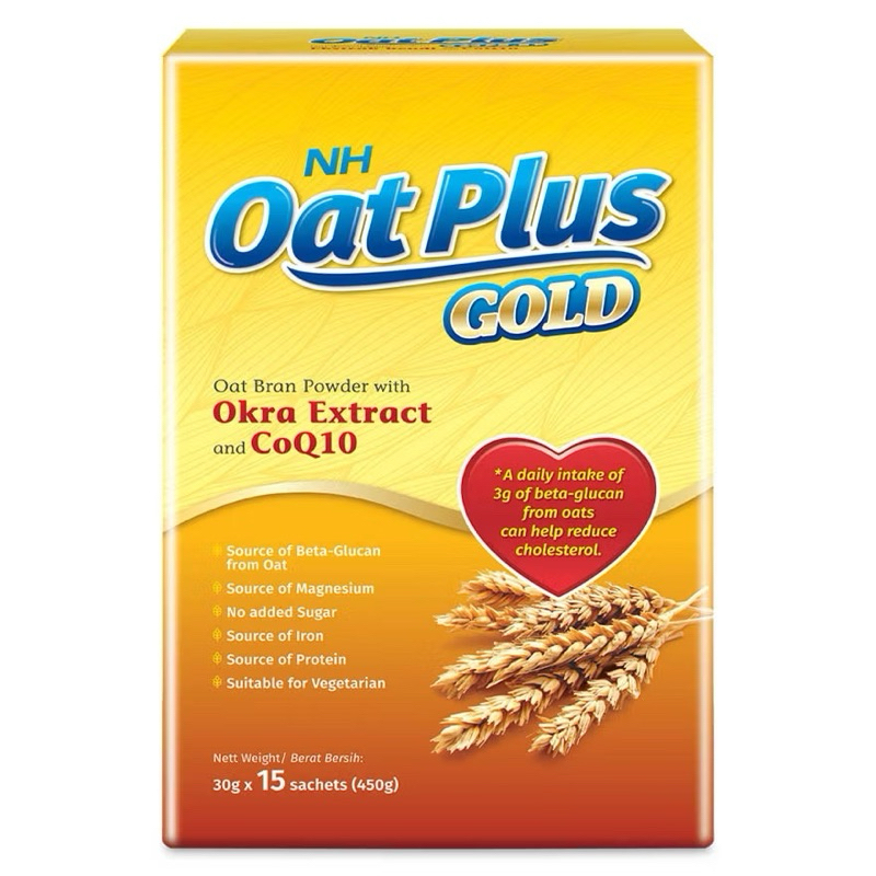 NH Oat Plus Gold - Oat Bran Powder with Okra Extract and CoQ10 30g x ...
