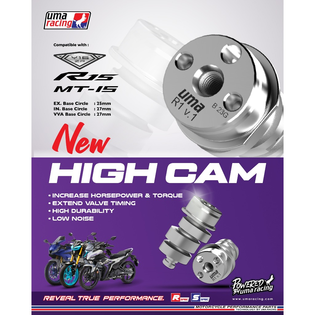 UMA RACING HIGH CAMSHAFT R1 Y16ZR / R15 / MT15 (58 - 63) 02HC0090 CAM ...