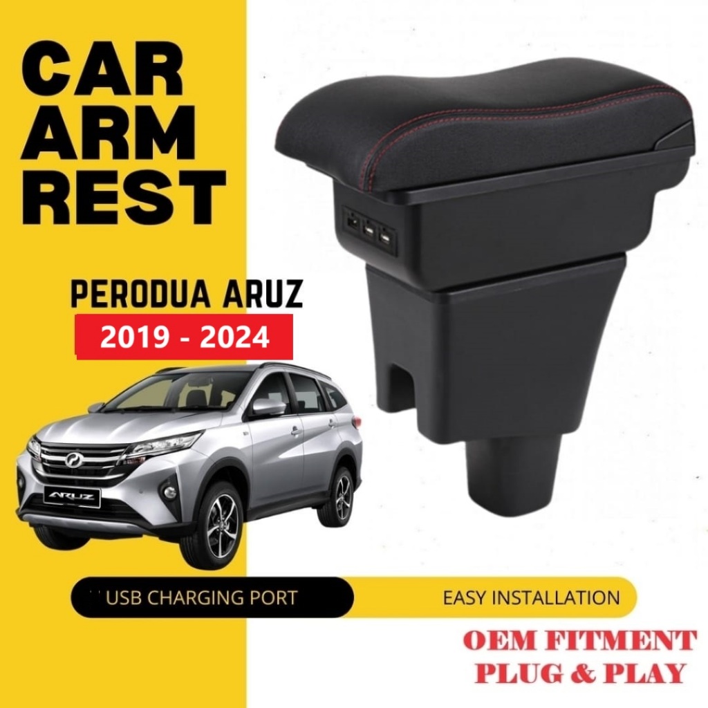 Car Arm Rest Aruz Armrest Console Box Organizer Storage Seat Cushion ...