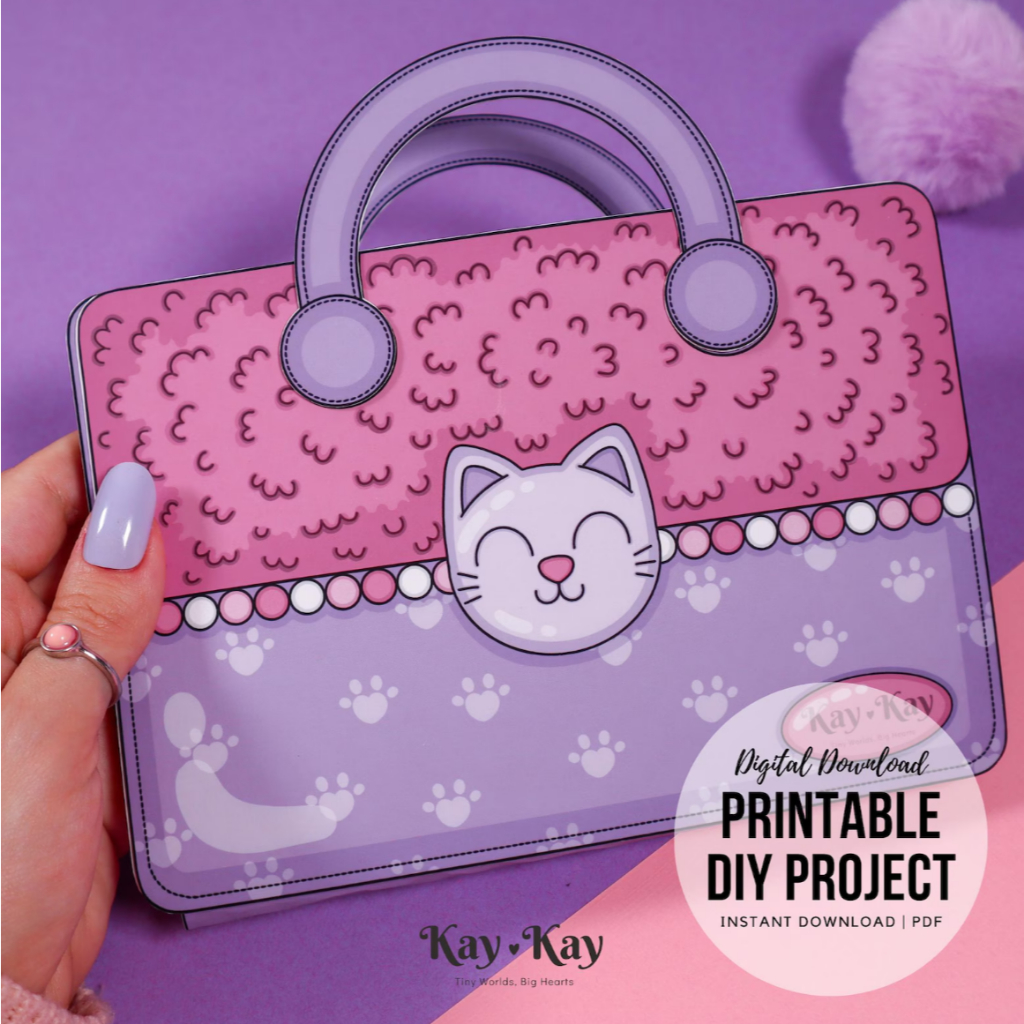 PDF] Kitten Meow Handbag Paper Dollhouse Printable Preschool Kids ...