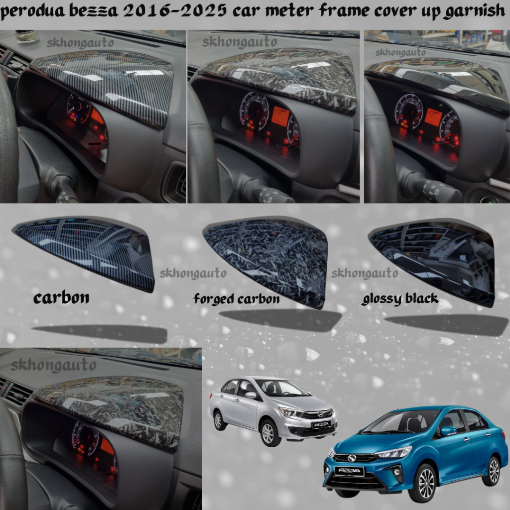 perodua bezza 2016-2025 car meter frame cover garnish forged carbon ...