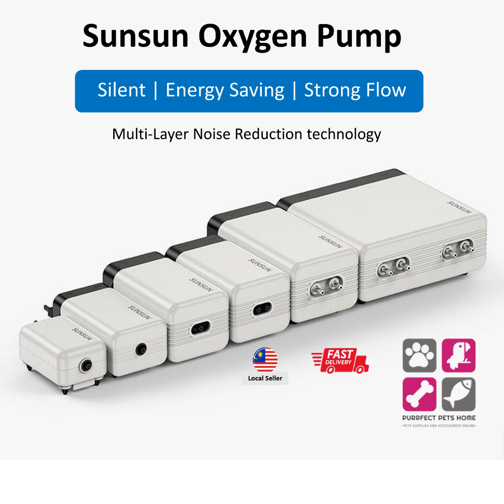 SUNSUN Super Silent Aquarium Adjustable Air Pump Oxygen Pump Pam ...