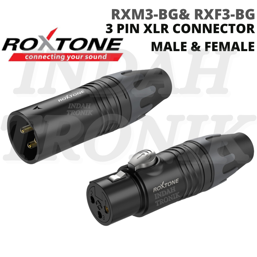 1Pc Roxtone 3 Pin XLR Connector Female & Male 3 Pole Plug & Socket Jack Mikropon Microphone Jack ...