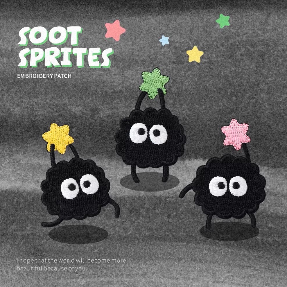 Studio Ghibli Soot Sprite Dust DIY Self Adhesive Iron on Sew on ...