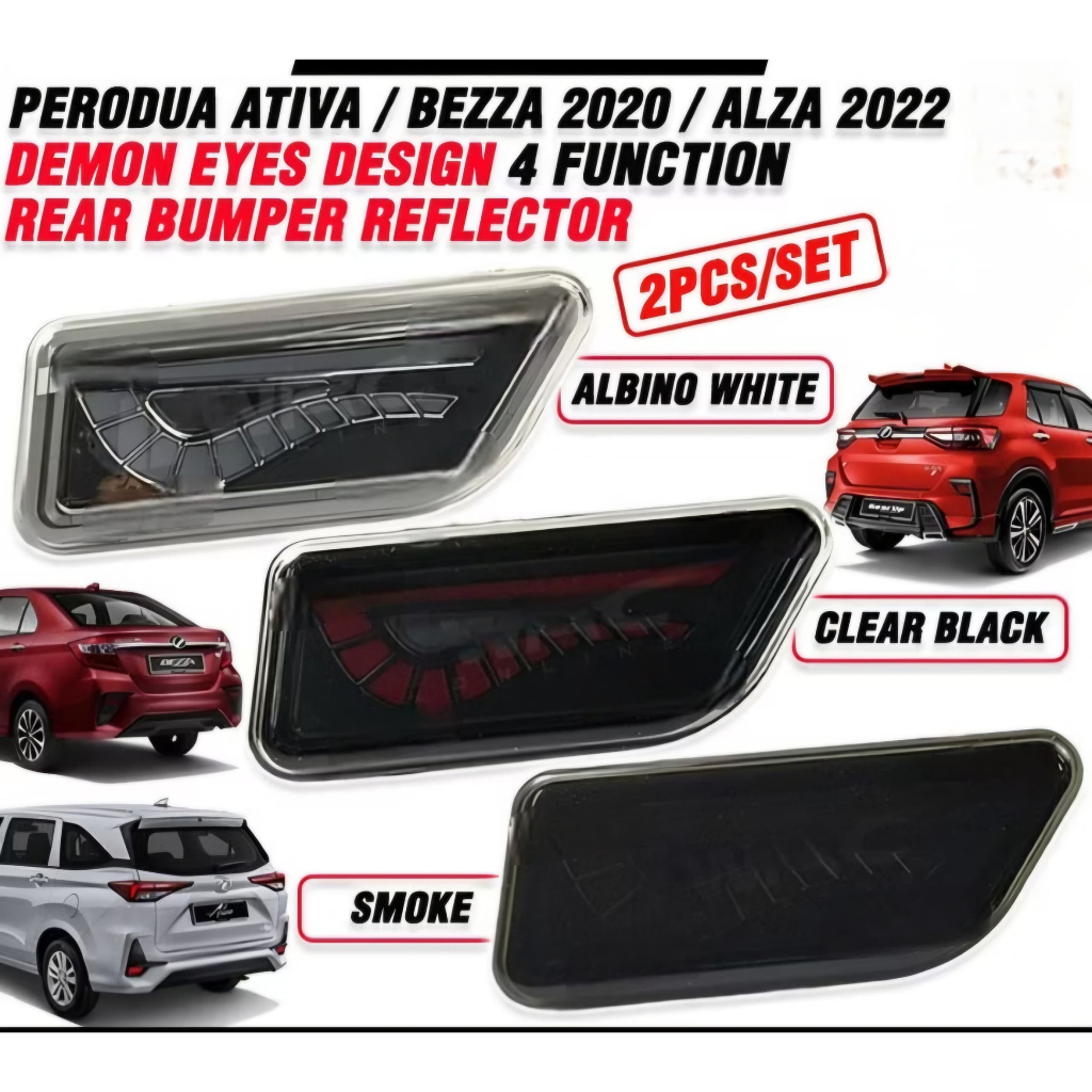 Perodua New Bezza 20/Ativa/Alza 22 Rear Bumper Reflector LED With Demon ...