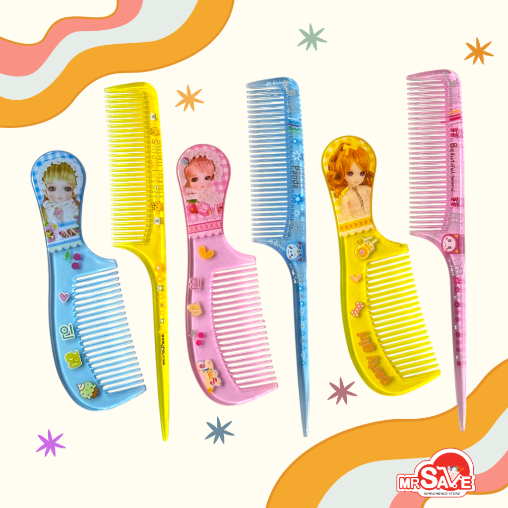 [MRSAVE] Cartoon Printed Hair Comb Set Adult Children Kids Hair Combs 2 ...
