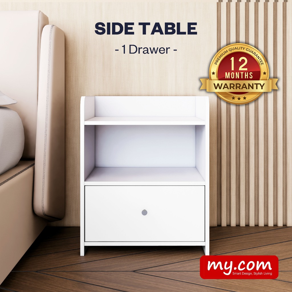 Meja Sisi/Side Table with 1-Drawer my.com/Rack Kecil Tepi Katil Almari ...
